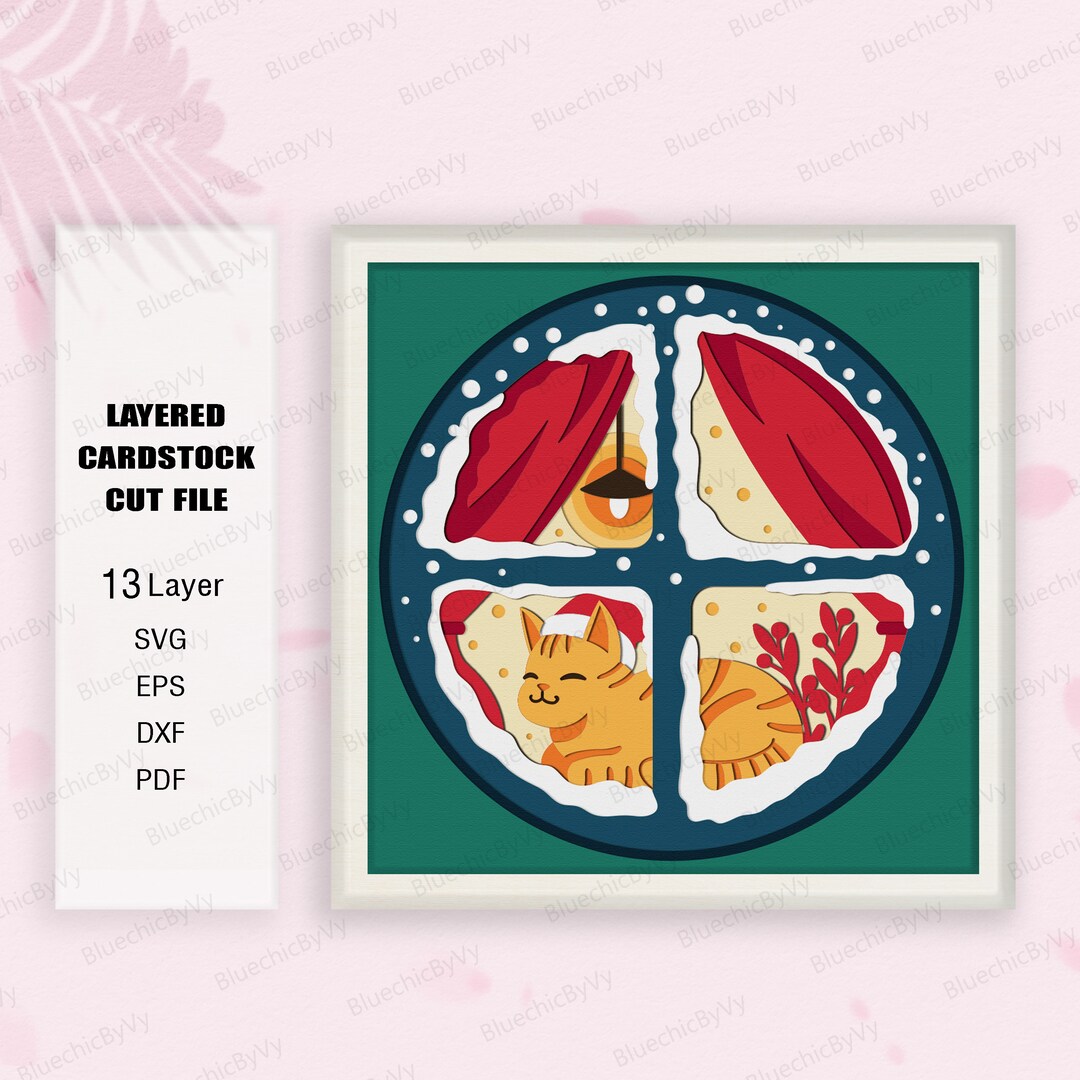 Christmas Window Shadow Box SVG for Cricut Projects DIY, Christmas ...