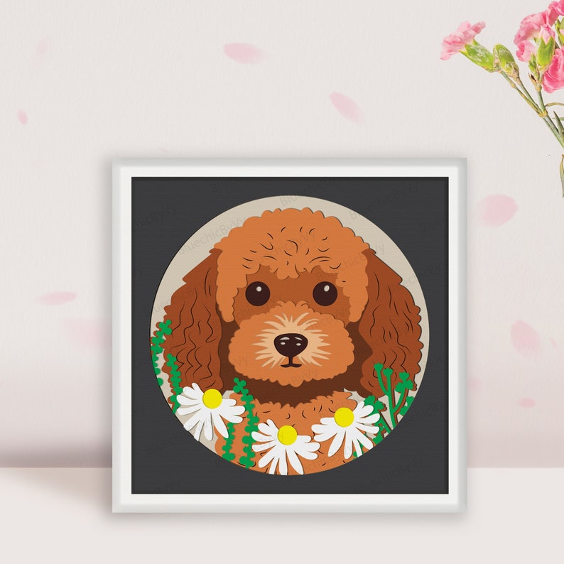 Poodle Dog Shadow Box SVG, Poodle Shadow Box, for Cricut, Poodle Dog ...