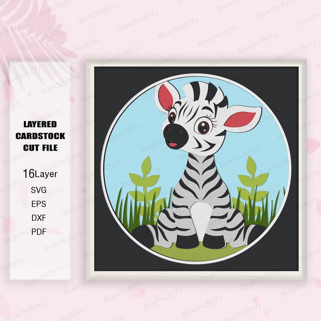 Zebra Shadow Box SVG, Zebra Shadow Box, for Cricut, Zebra Light Box Svg, Shadow Box Gift, 3D Box ...