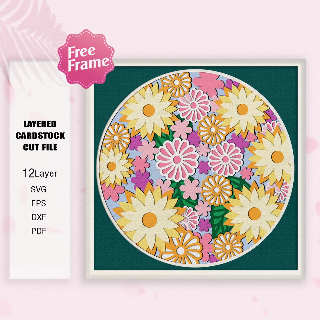 Flower Shadow Box SVG, Flower Shadow Box, Flower 3D Box, Flower Gift ...