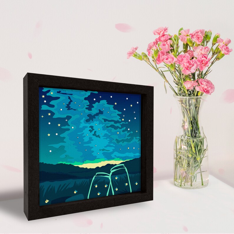 Lightning Bugs in A Mason Jar Shadow Box SVG for Cricut Projects DIY ...