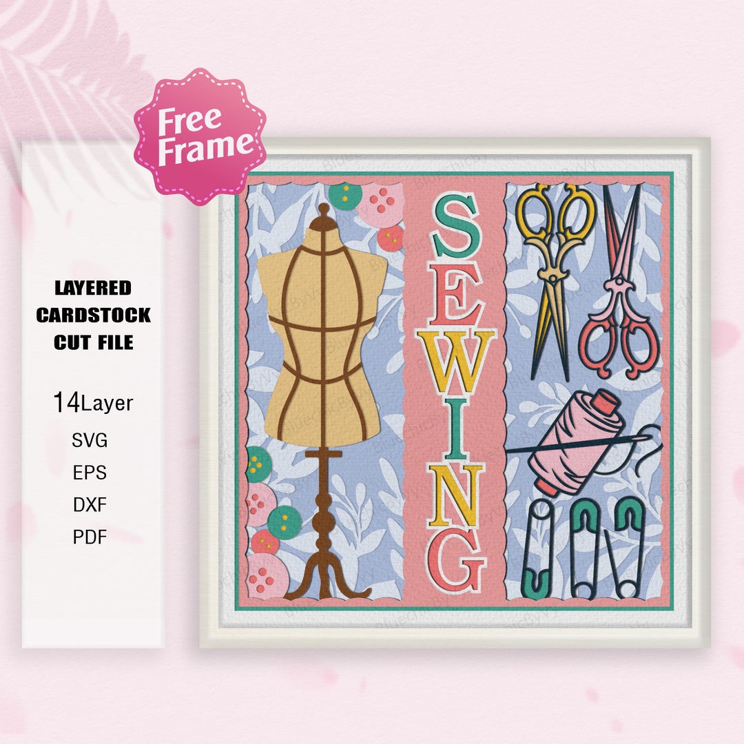Create Sewing Shadow Box SVG, Sewing Light Box Svg, Sewing Lover Gift ...