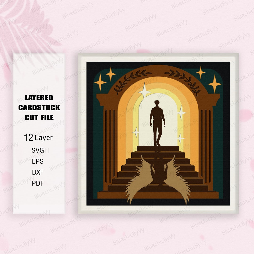 Angel Man Shadow Box SVG for Cricut Projects DIY, Angel Man Shadow Box ...
