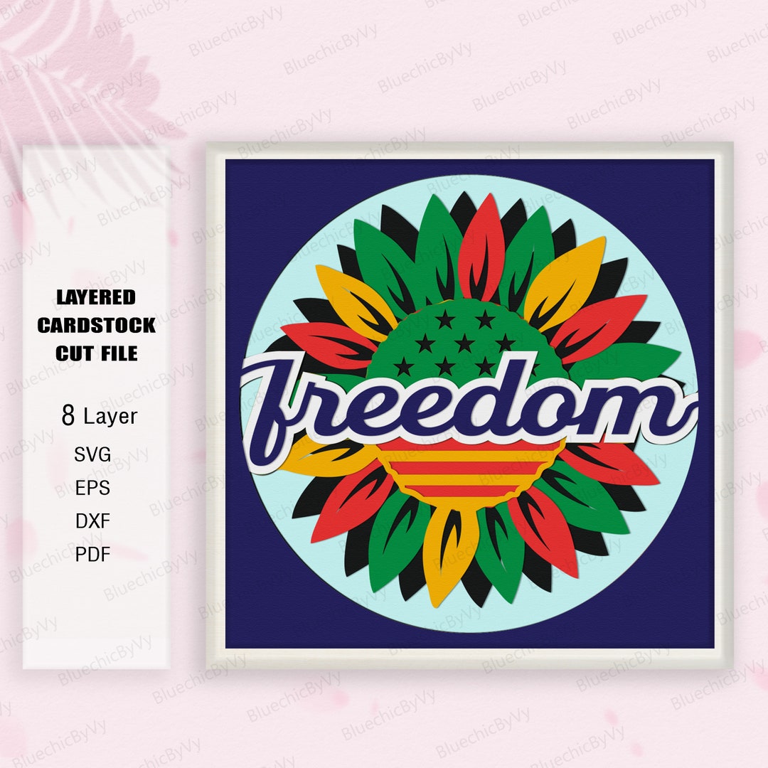 Sunflower Freedom SVG, Sunflower Shadow Box, Sunflower 3D Box ...