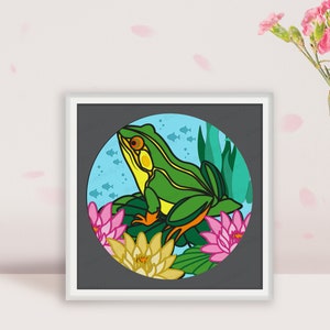 Frog Shadow Box SVG, Frog Shadow Box, Cute Frog 3D Box, Frog Girl, Frog ...