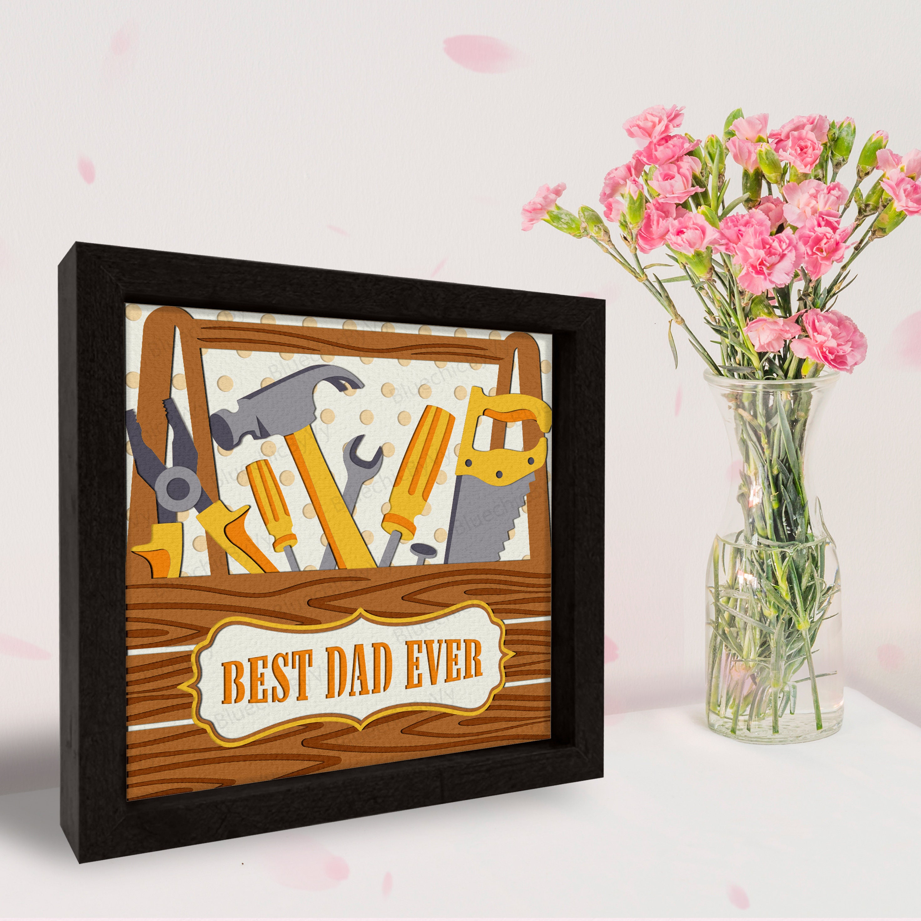 Best Dad Ever Shadow Box SVG, Dad Garage Svg, Happy Father's Day Svg ...