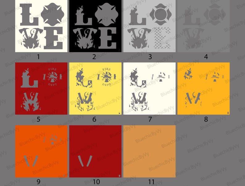Firefighter Love SVG, 3D Layered Shadow Box Cut File With Fire Dept ...