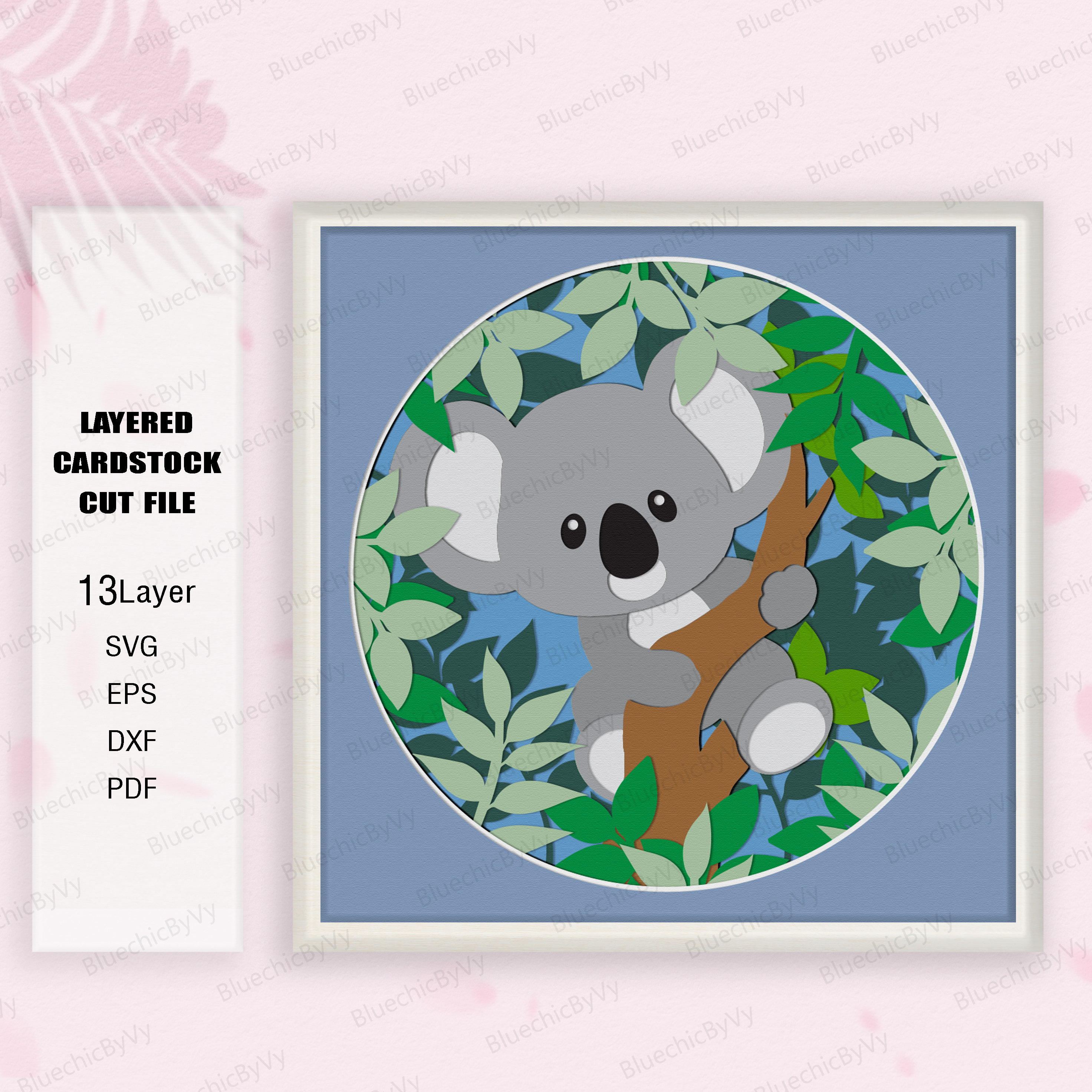 Koala Shadow Box SVG, Koala Light Box Svg, Koala Gift Lover, Koala SVG ...