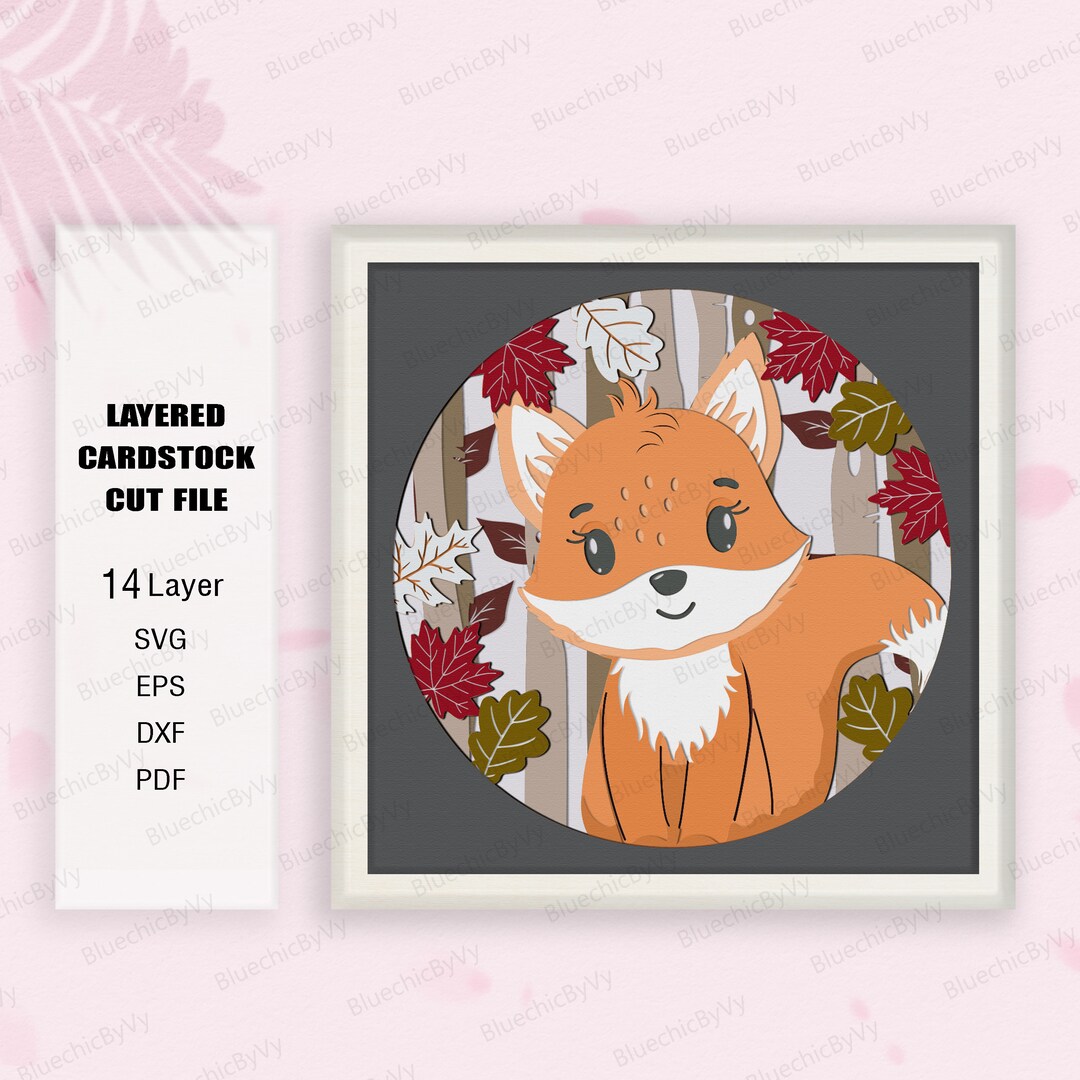 Red Fox Shadow Box SVG, Red Fox Shadow Box, for Cricut, Red Fox Gift ...