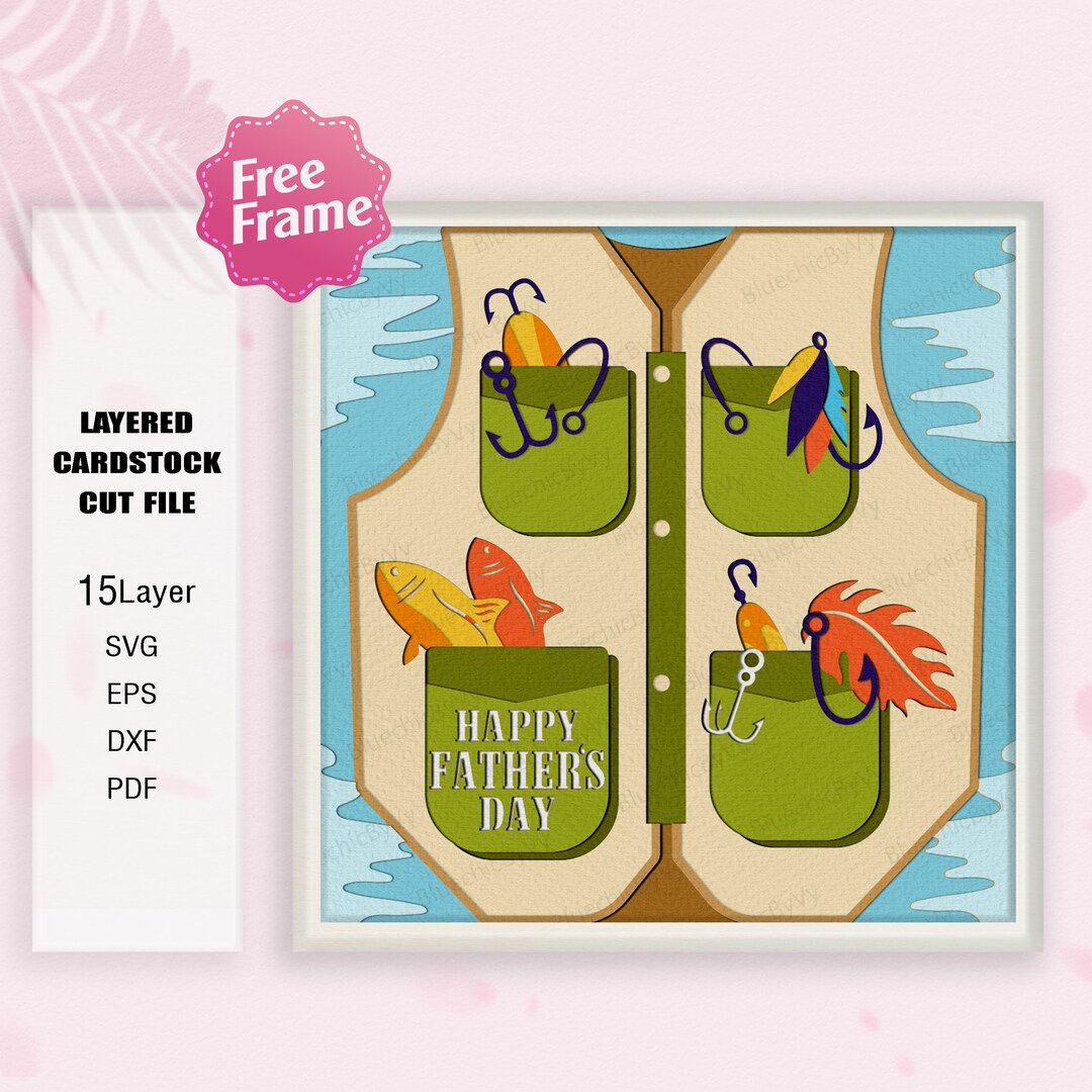 Happy Father's Fishing Shadow Box Svg, Fishing Light Box, Father's Day ...