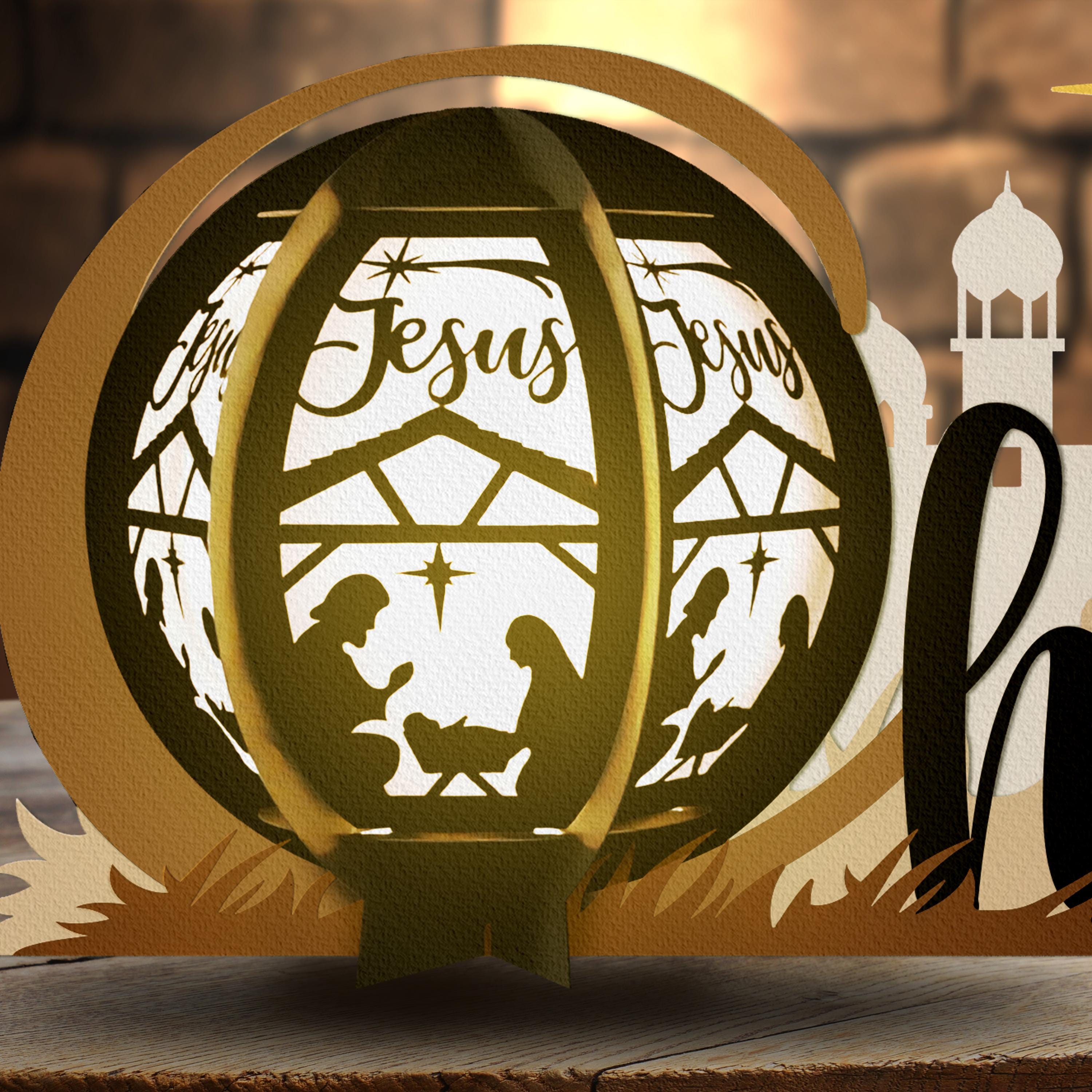 Christ Nativity Light Box Svg,nativity Shadow Box,christ Nativity ...