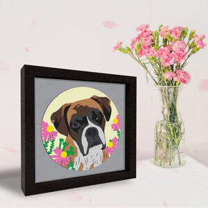 Boxer Dog Shadow Box SVG, Boxer Dog Shadow Box, Gift Dog Lover, for ...