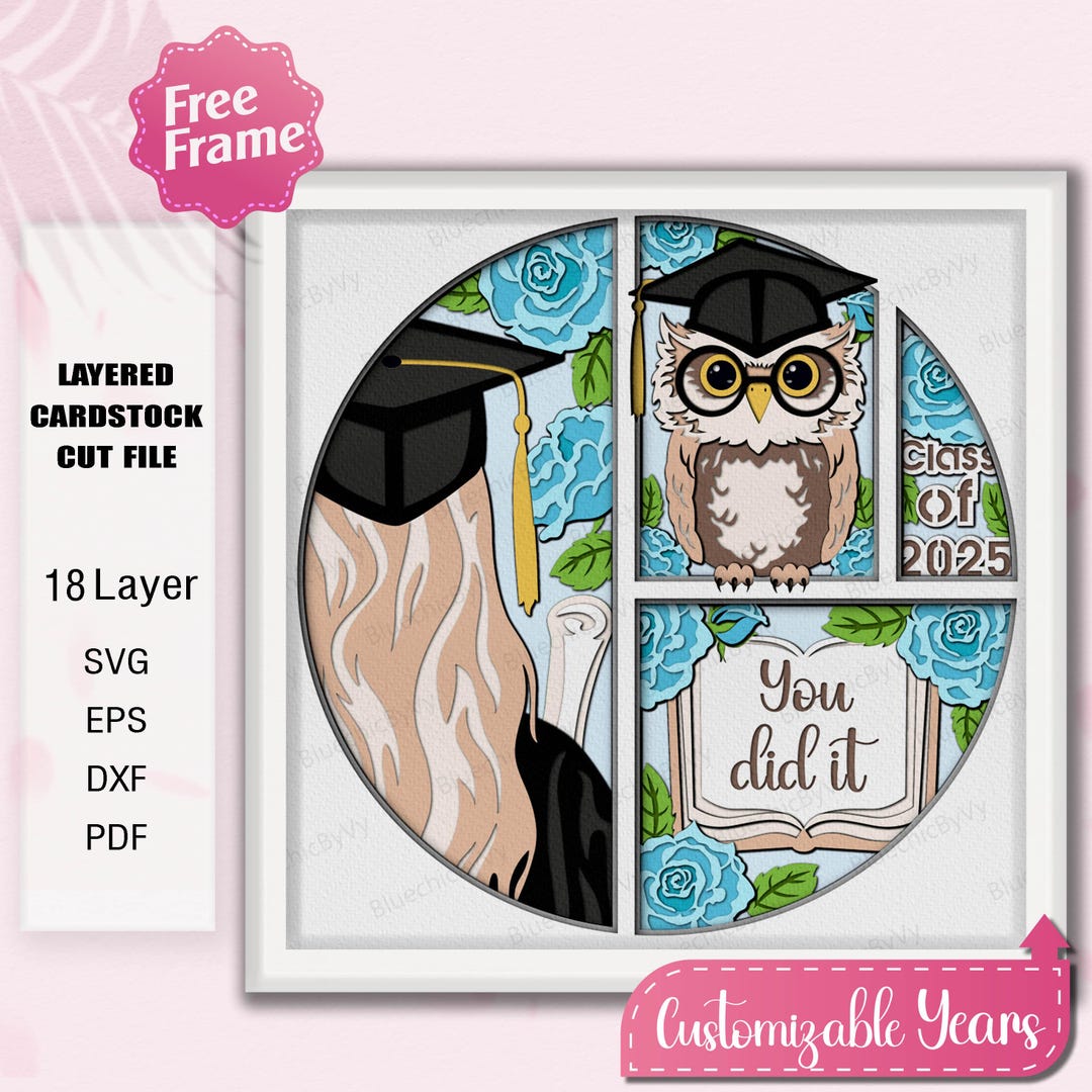 Graduate 2024 Shadow Box Svg, Graduation Gift, Graduation Girl Svg, You ...