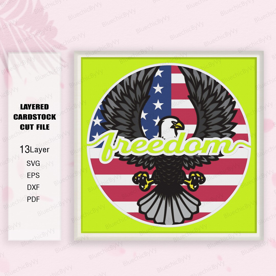 Eagle Freedom Shadow Box, Eagle Shadow Box, Eagle Freedom Light Box Svg ...