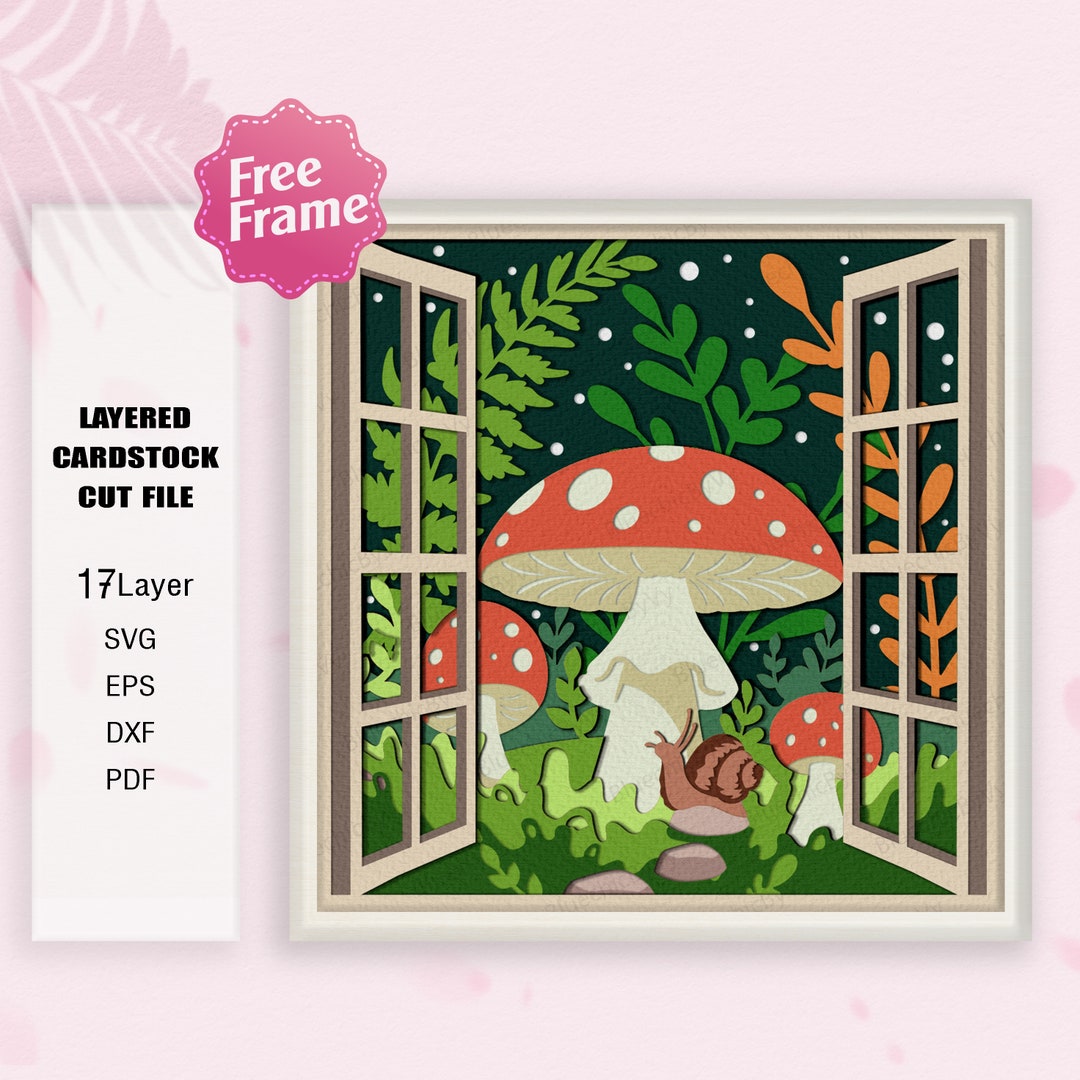 Window Terrarium Shadow Box Svg, Window Terrarium Svg, Mushroom 3D Box ...
