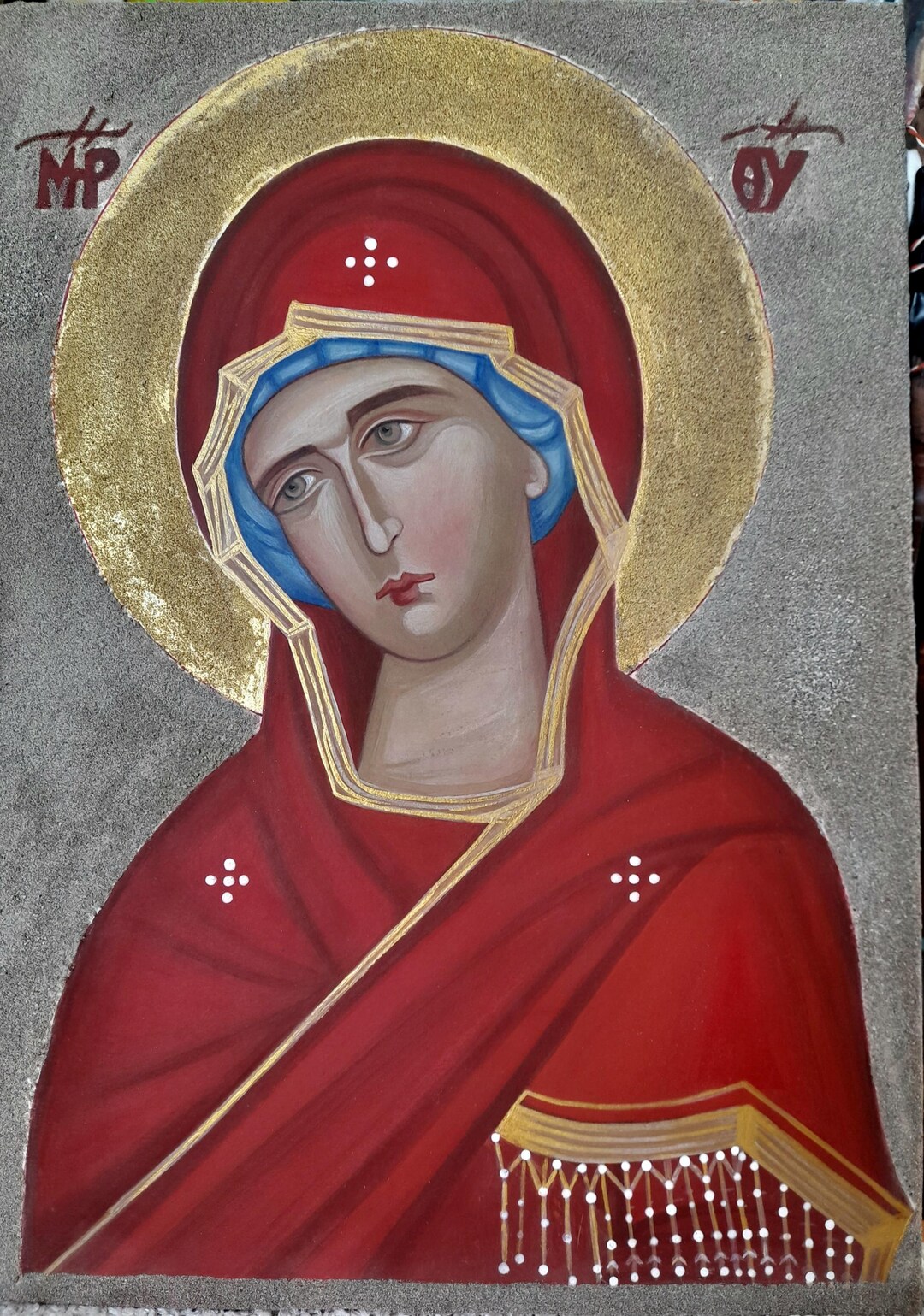 Hand Painted Icon of Greece, Virgin Mary Orthodox Icon,mother of God ...