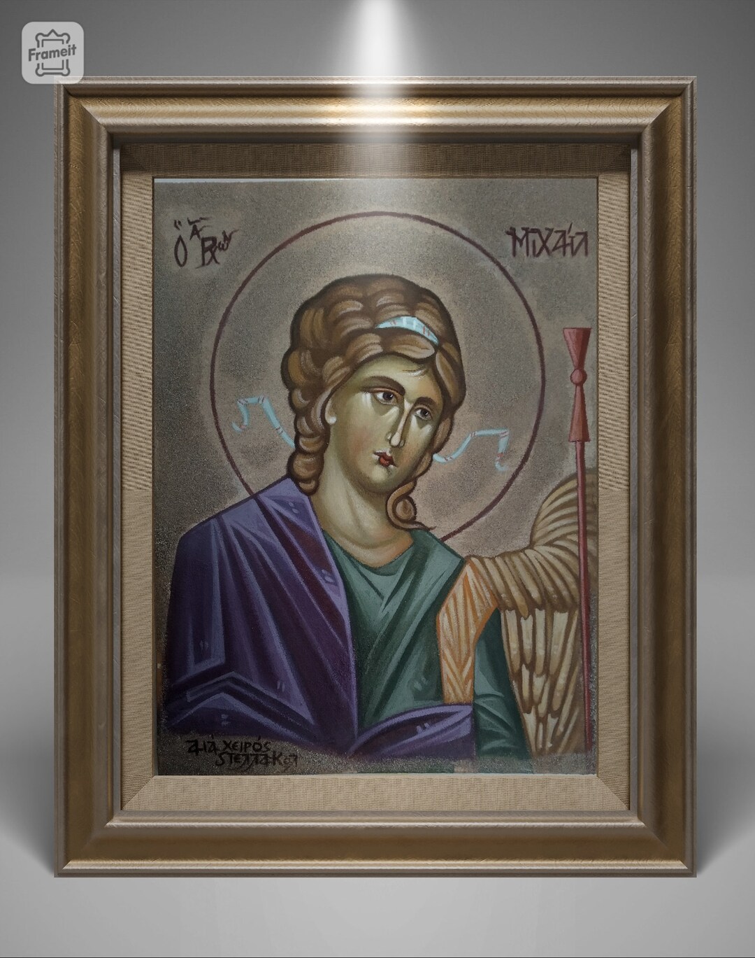Hand Painted -orthodox Icon of Greece" TAXIARXIS -angel Michael"high ...