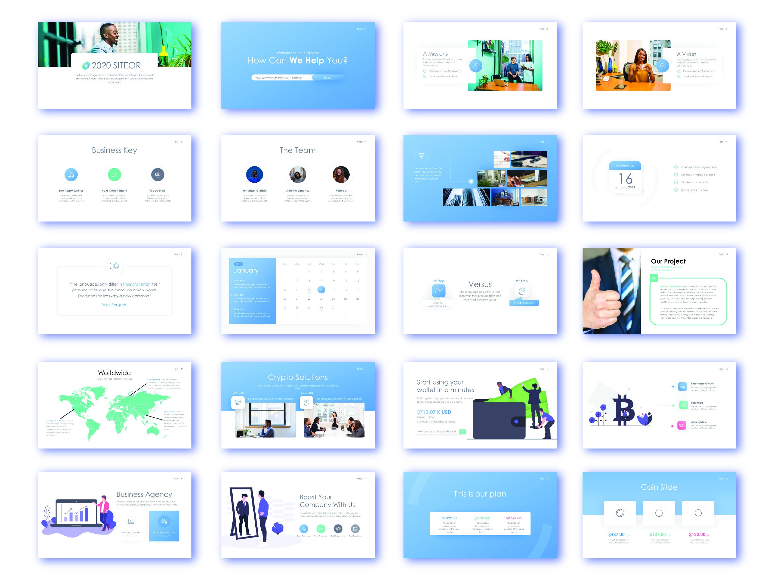 Colourful Powerpoint Template, Modern Powerpoint Template, Professional ...