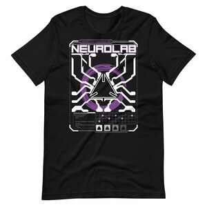 Heart of Neurolab // Soft Fabric Black T-shirt // Cyberpunk Sci-fi T ...