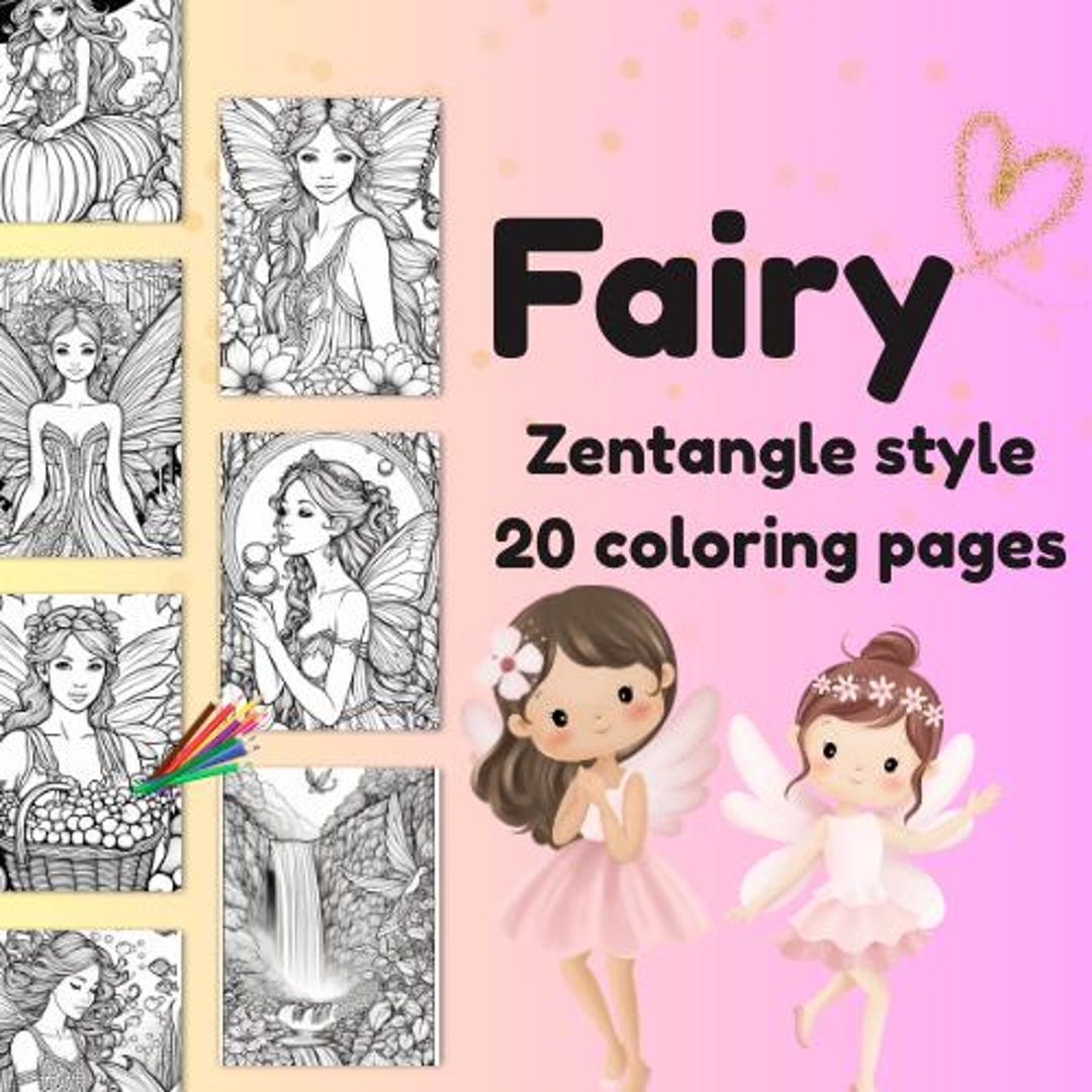 Zentangle Fairy Coloring Pages | Intricate Fantasy Fairy Designs ...