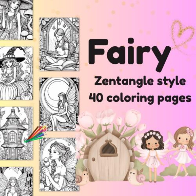 Zentangle Fairy Coloring Pages | Intricate Fantasy Fairy Designs ...