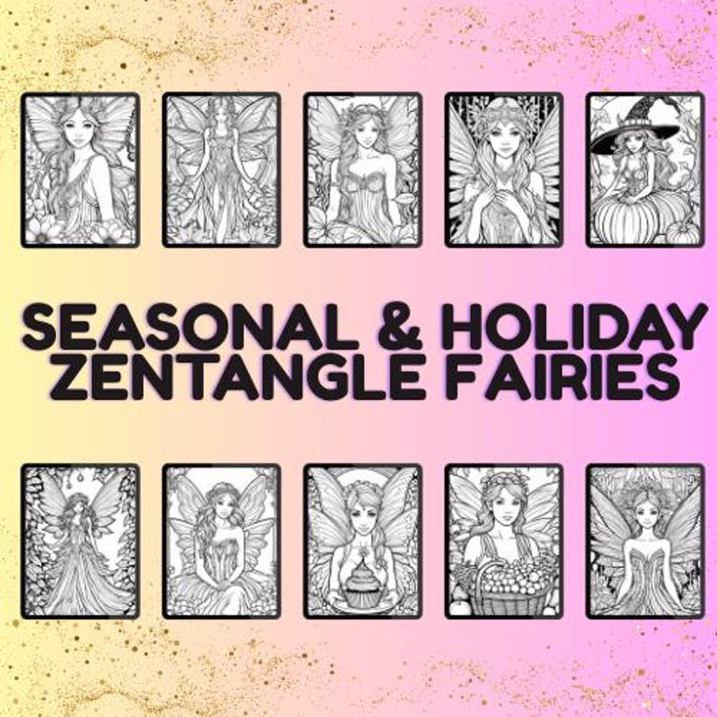 Zentangle Fairy Coloring Pages | Intricate Fantasy Fairy Designs ...