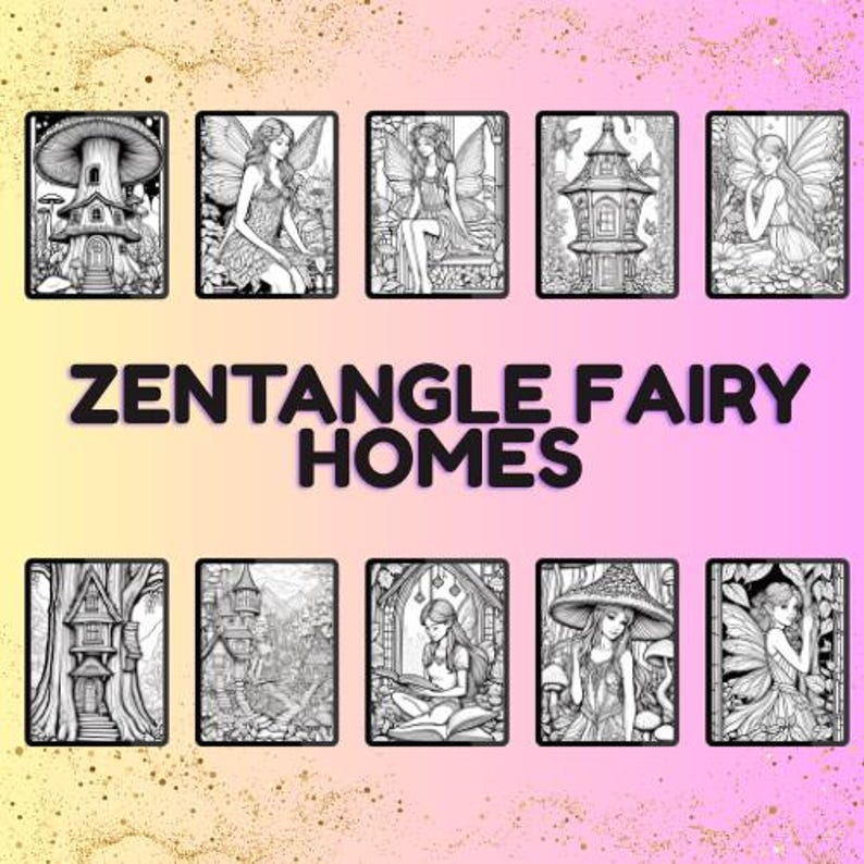 Zentangle Fairy Coloring Pages | Intricate Fantasy Fairy Designs ...