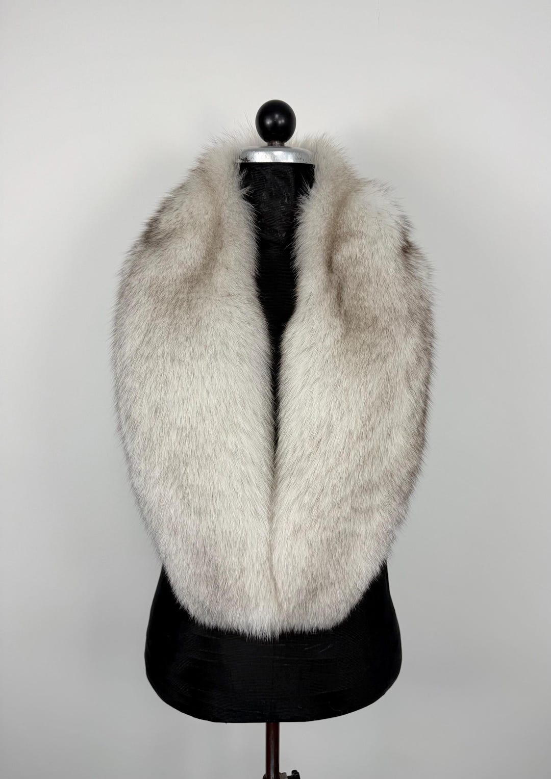 Real Blue Fox Fur Stole: Extra Long Fur Collar Scarf - Etsy