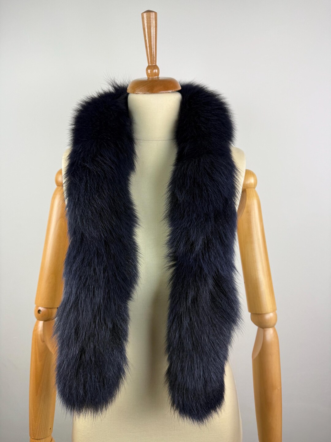 Blue Fox Fur Scarf: Handmade Genuine Fur (47 Inches) - Etsy