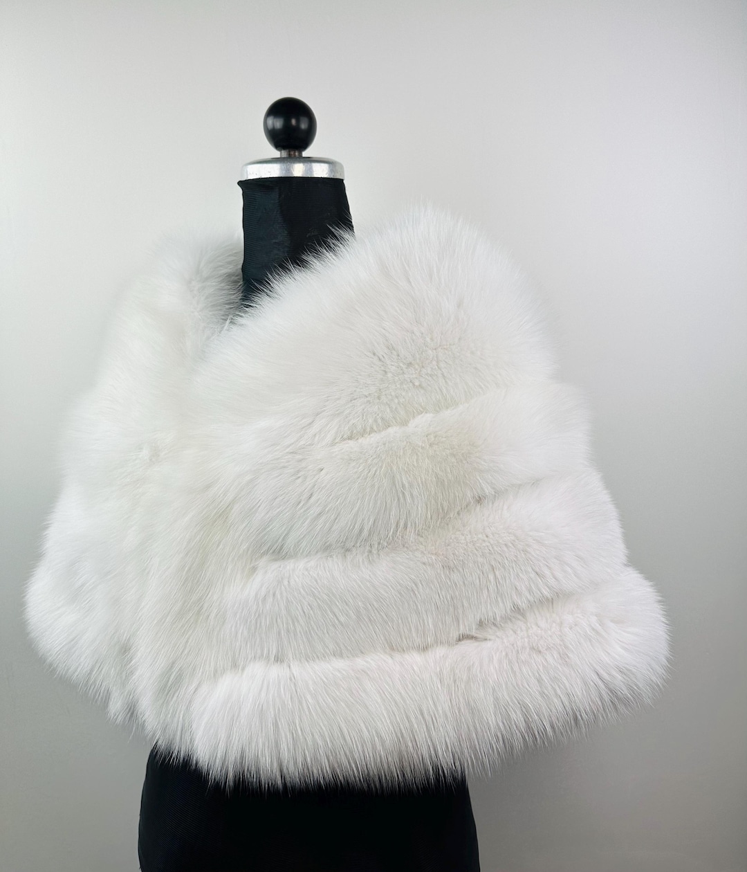White Fox Fur Stole, Real Fur Shawl, Fur Warp, Bridal Stole, Wedding ...