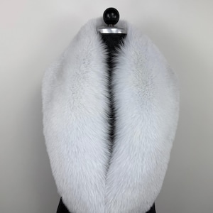 White Fur Extra Long Collar, Fur Stole, Bridal White Fur Collar, White ...