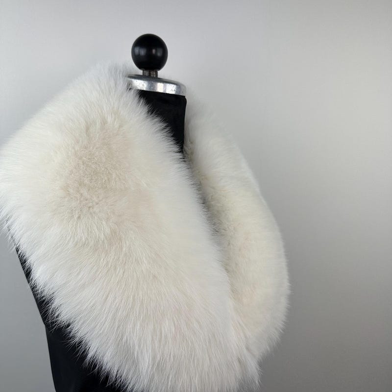 White Real Fox Collar - Etsy UK