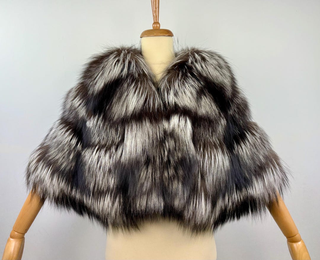 Genuine Silver Fox Fur Wrap: Handmade Real Fur Stole - Etsy
