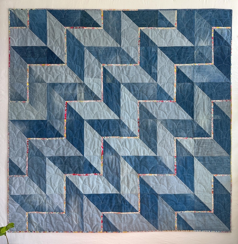 Denim Duo Quilt Pattern, 3 Layouts, Upcycled Jeans (PDF Pattern) - Etsy