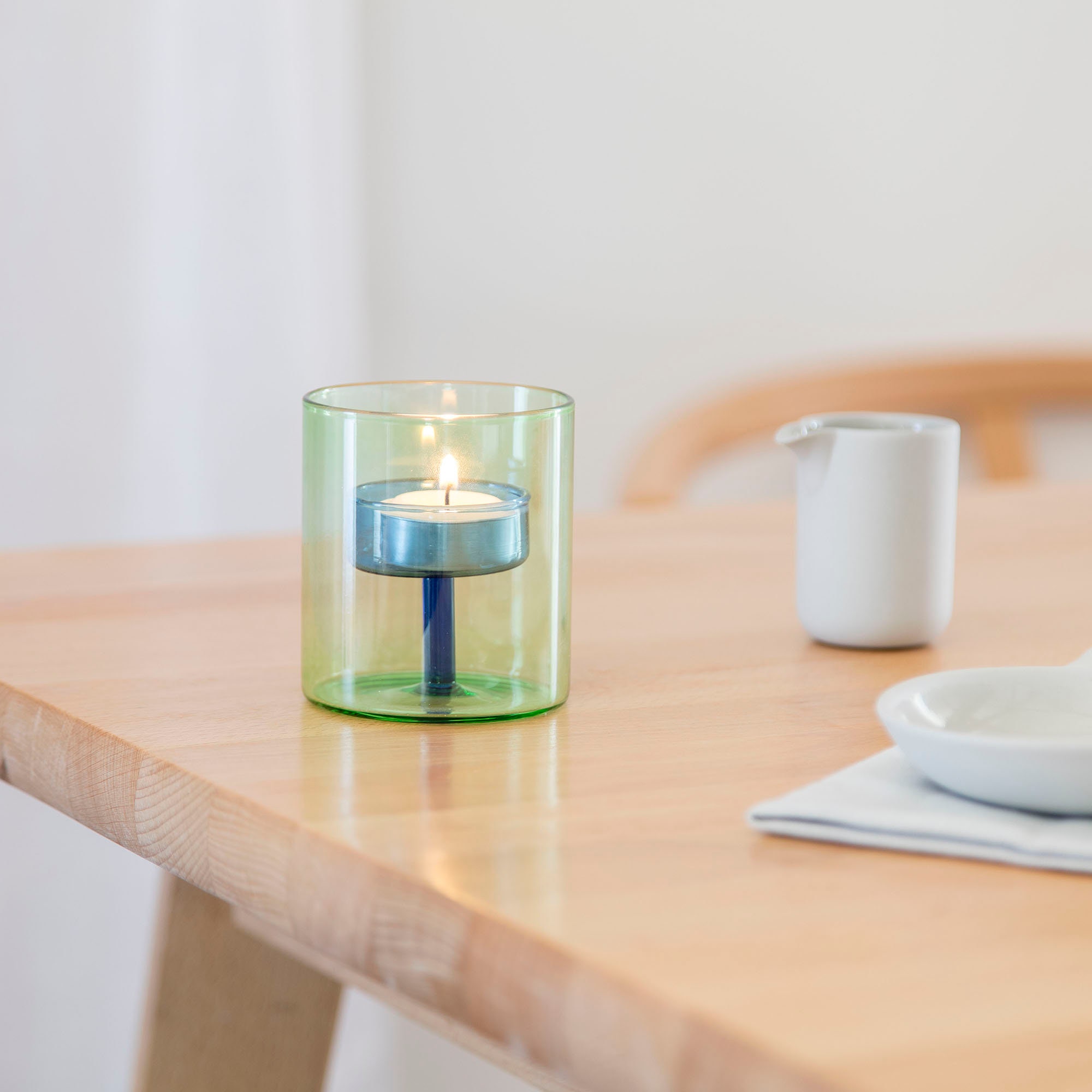 Duo Tone Glass Tea-light Holder - Etsy