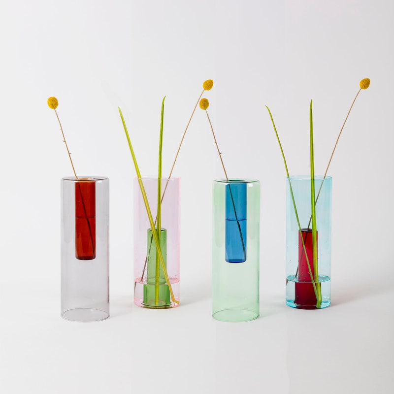 Colored Glass Vases - Etsy