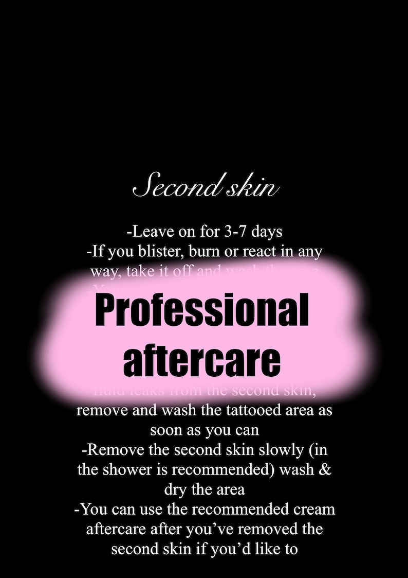 Professional Tattoo Aftercare Card Design - Etsy