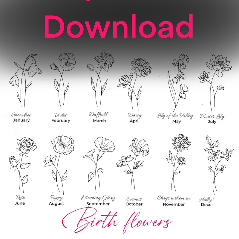 Flower Tattoo Flash Prints - Etsy