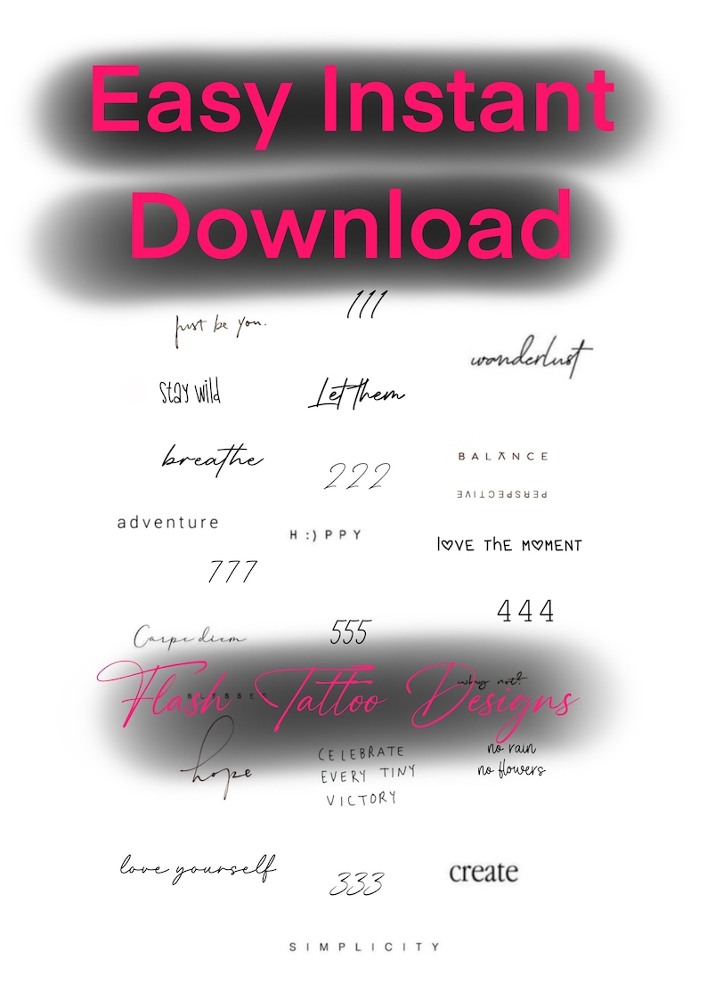 Fine Line Script Flash Tattoo Designs - Etsy