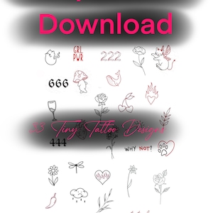 50 Mini Tattoo Flash Sheet Stencil Ready-to-use, Easy-to-apply - Etsy
