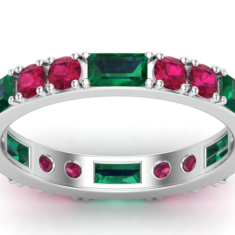 Ruby Emerald Ring - Etsy