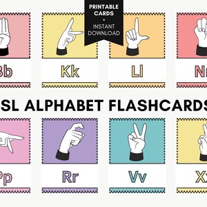 ASL Alphabet Flashcards, Sign Language Flashcards, Montessori Materials ...
