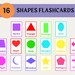 16 Shapes Flash Cards, Preschool Materials, Homeschool Printables ...