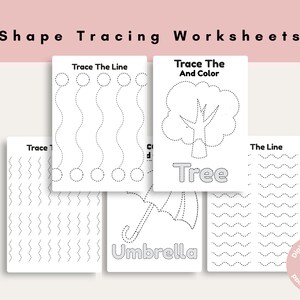 50 Preschool Line Tracing Worksheets Bundle, Printable Shape Worksheets ...