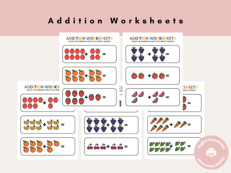 Math Worksheets, Addition Worksheet, Kindergarten, Homeschooling ...