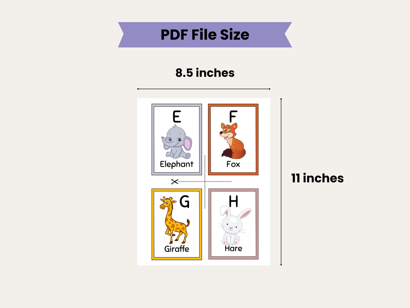 Printable Animal Alphabet Flash Cards, Classroom Decor, Toddlers ...