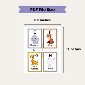 Printable Animal Alphabet Flash Cards, Classroom Decor, Toddlers ...