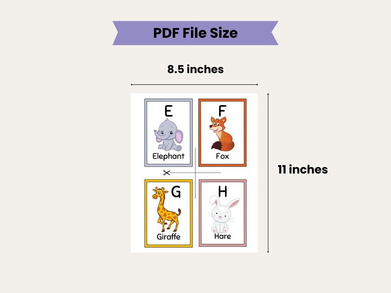 Printable Animal Alphabet Flash Cards, Classroom Decor, Toddlers ...