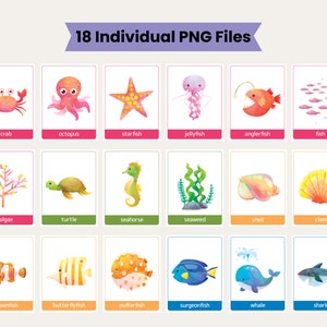 18 Ocean Animal Flashcards, Montessori Materials, Educational Printable ...