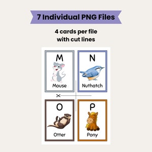 Printable Animal Alphabet Flash Cards, Classroom Decor, Toddlers ...